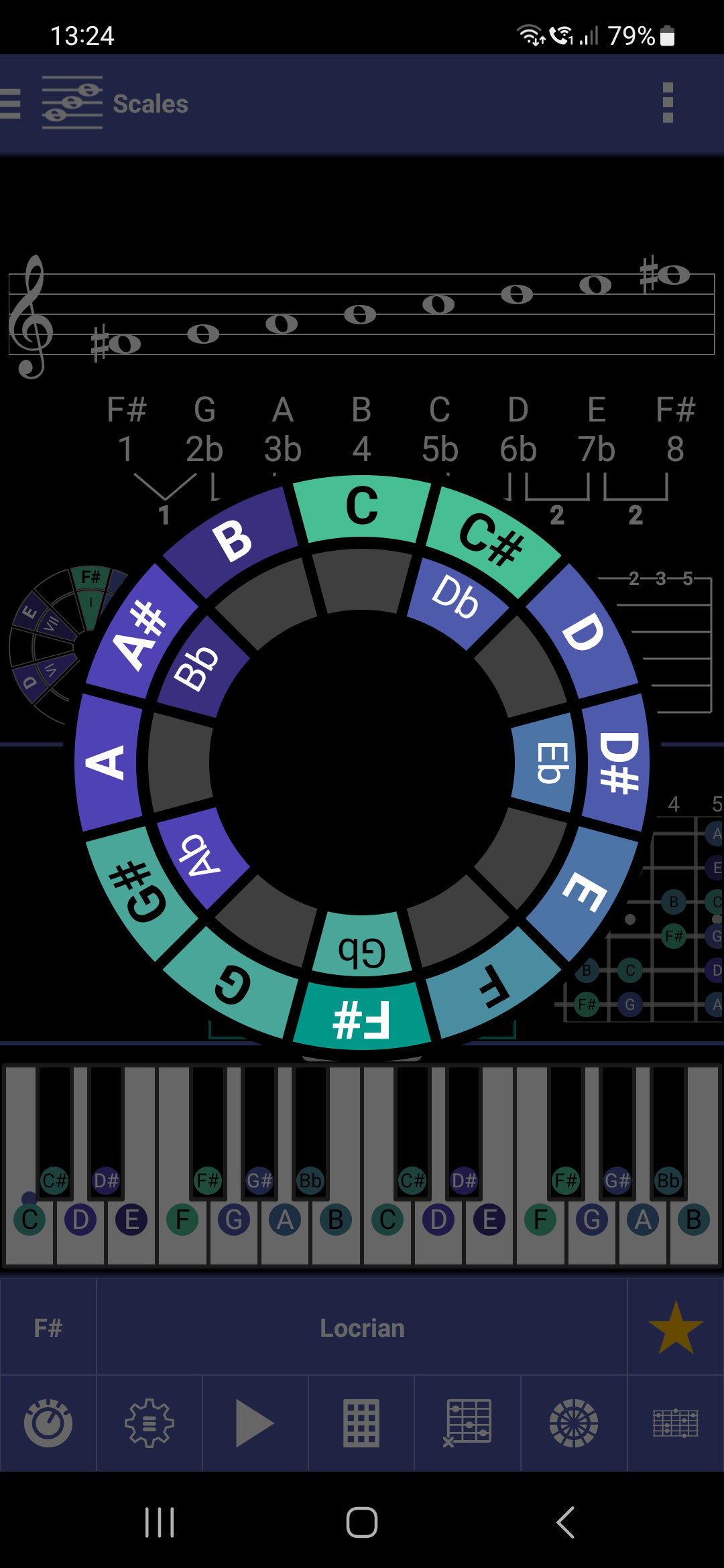 Scale selection – smartChord – musicians best friend
