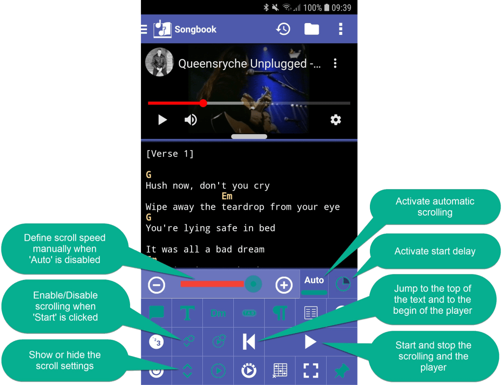 Scrolling SmartChord Musicians Best Friend