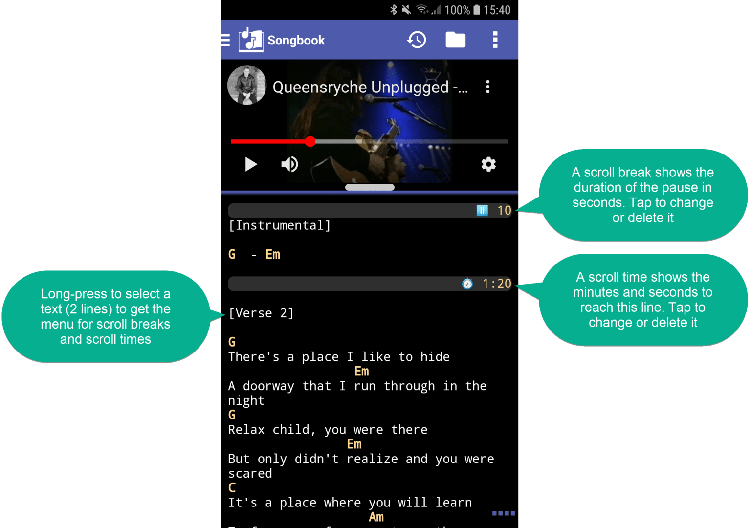 Scrolling – smartChord – musicians best friend